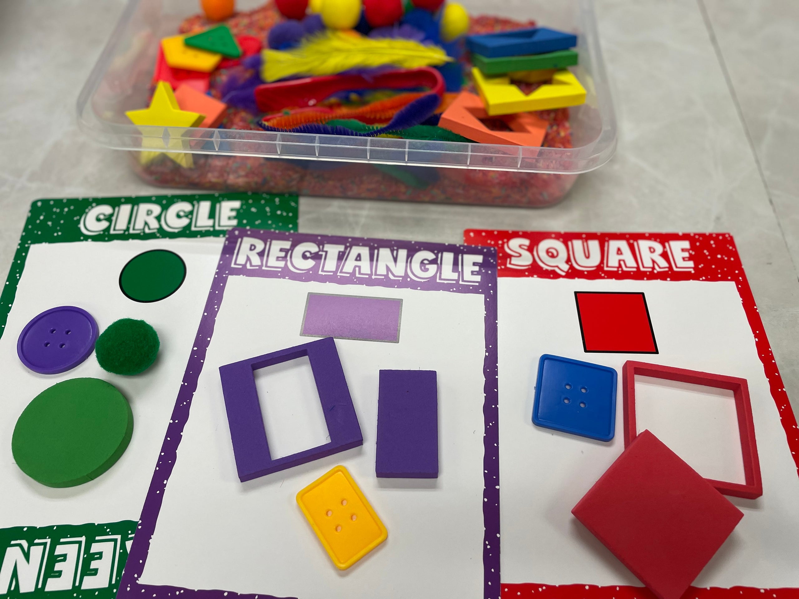 Sensory Bin Colors & Shapes | Imagination Station Fun Zone, LLC